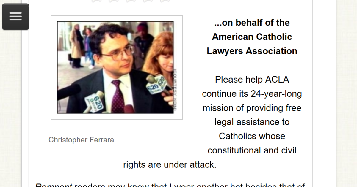 Does Chris Ferrara think he is a judge on the Roman Rota? | From Rome