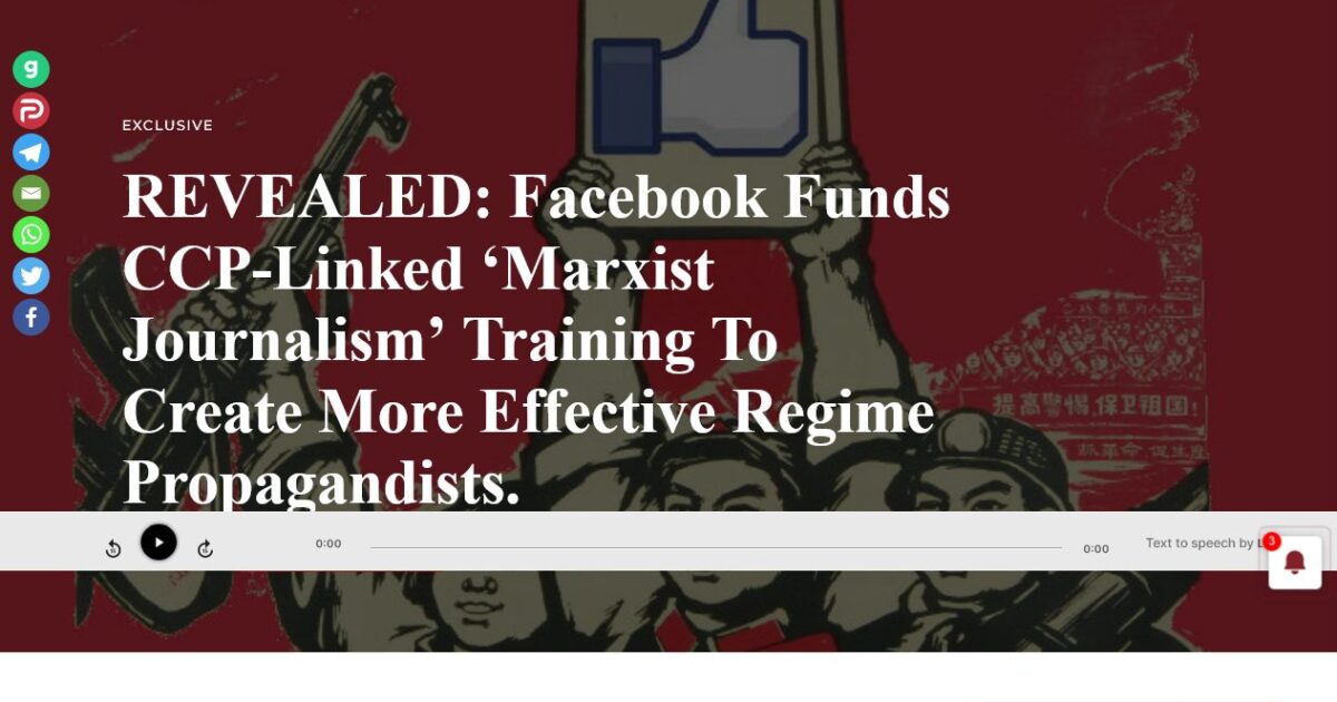 Deep State funds Deep State: FB caught funding CCP Journalist ...