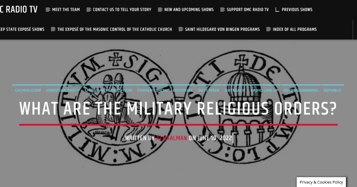 What were and are the Catholic Military Orders? | From Rome