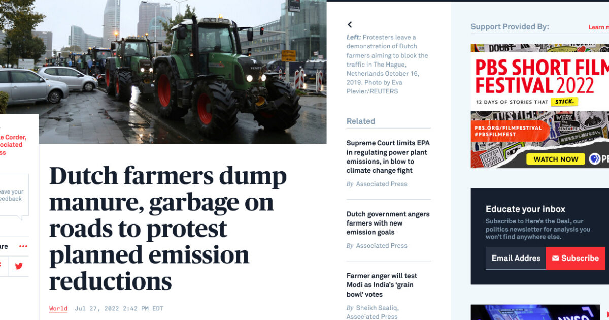 NETHERLANDS: Farmers protest Nitrogen Reduction Law | From Rome