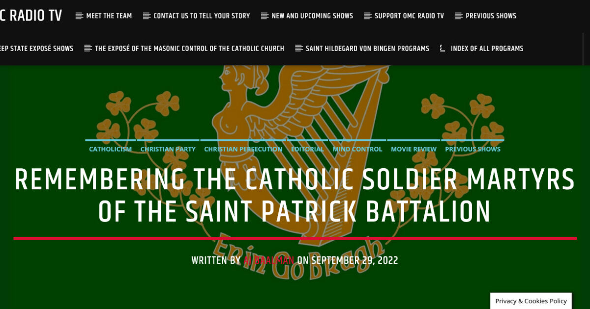 A Catholic Example of Soldiering: the story of the Saint Patrick ...