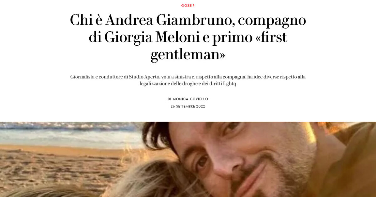 Meet the Partner of the new Italian Leader, Giorgia Meloni | From Rome