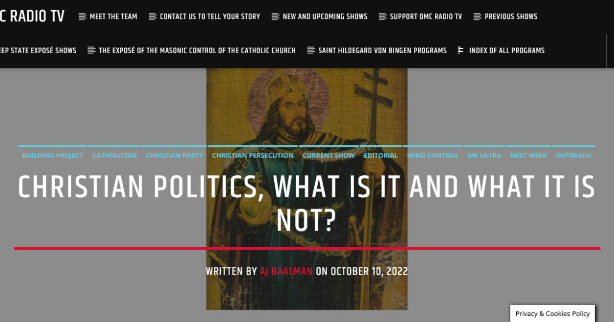 Christian Politics: What it is, and what it is NOT! | From Rome