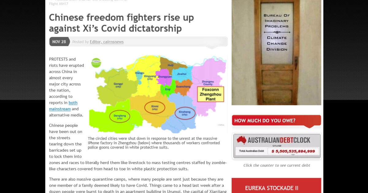 China’s Covid Lockdowns driving unrest and rebellion | From Rome