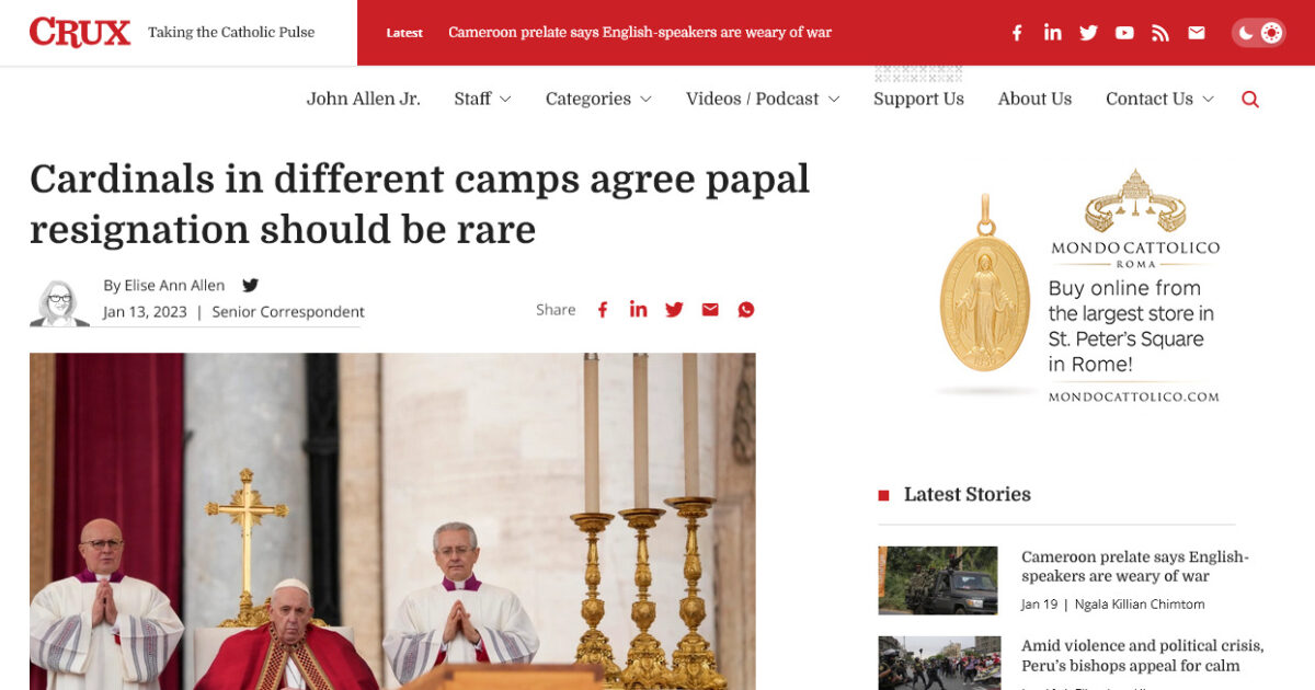 Bergoglian Cardinals claim Benedict XVI’s resignation was confusing ...