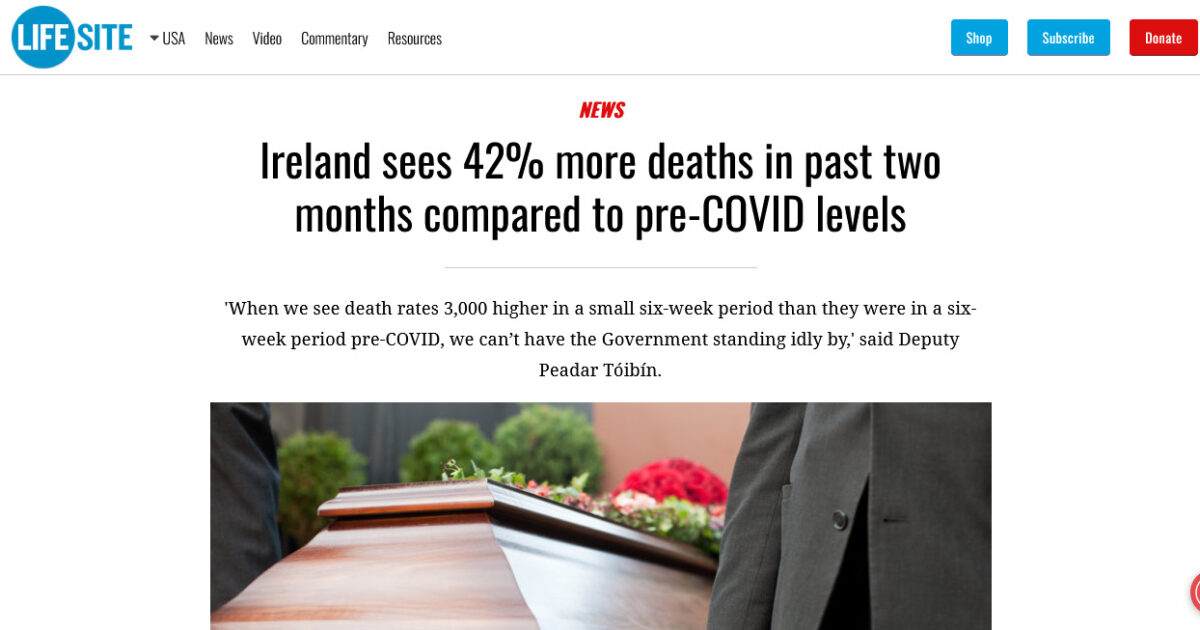 IRELAND: Death rates up 42% after DeathVaxx campaign pushed by ...