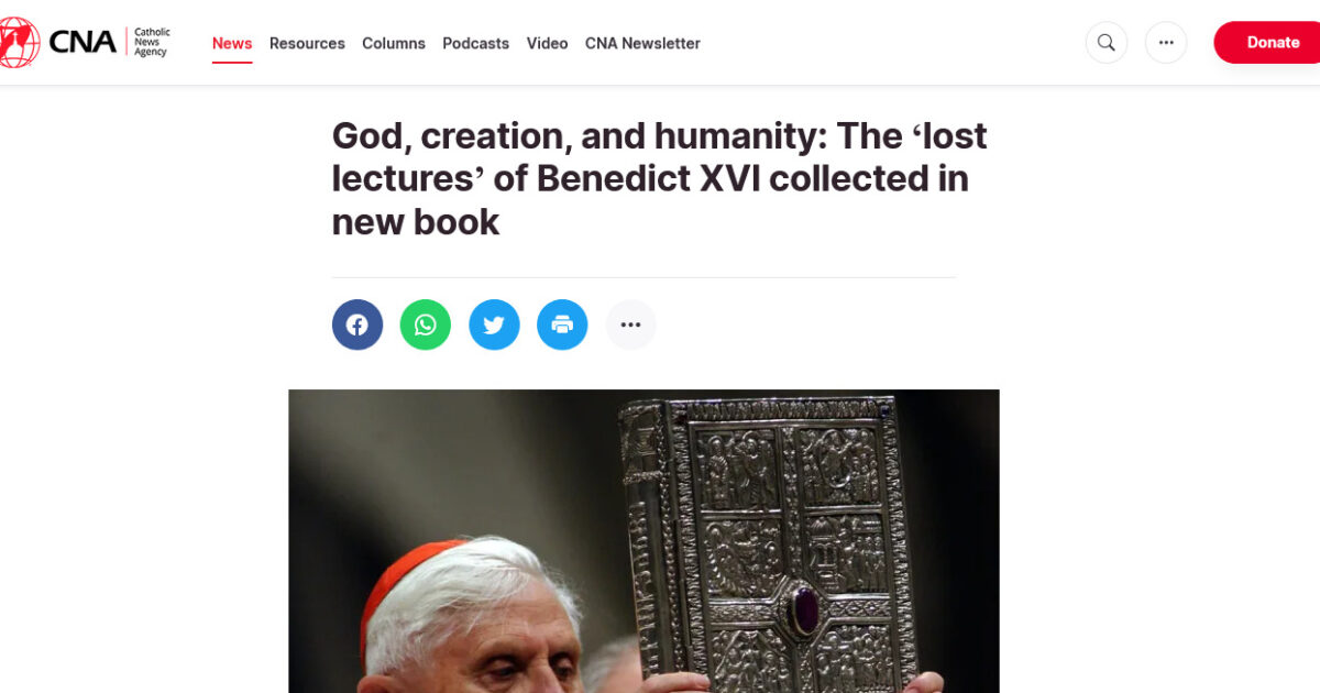 6 “Lost Lectures” of Cardinal Joseph Ratzinger, published in New Book ...