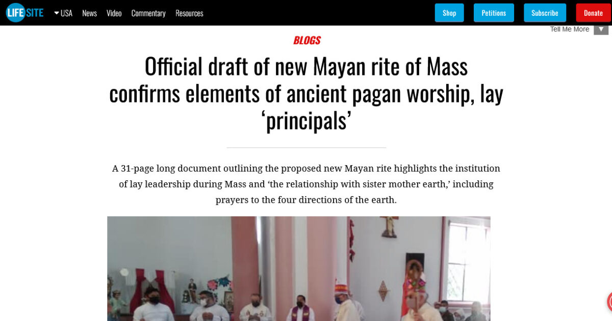 MEXICO: Cardinal proposes official promulgation of Idolatry laden new ...