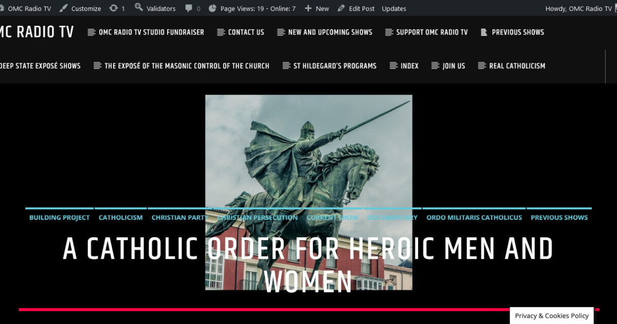 An invitation to join an Order for heroic men and women | From Rome