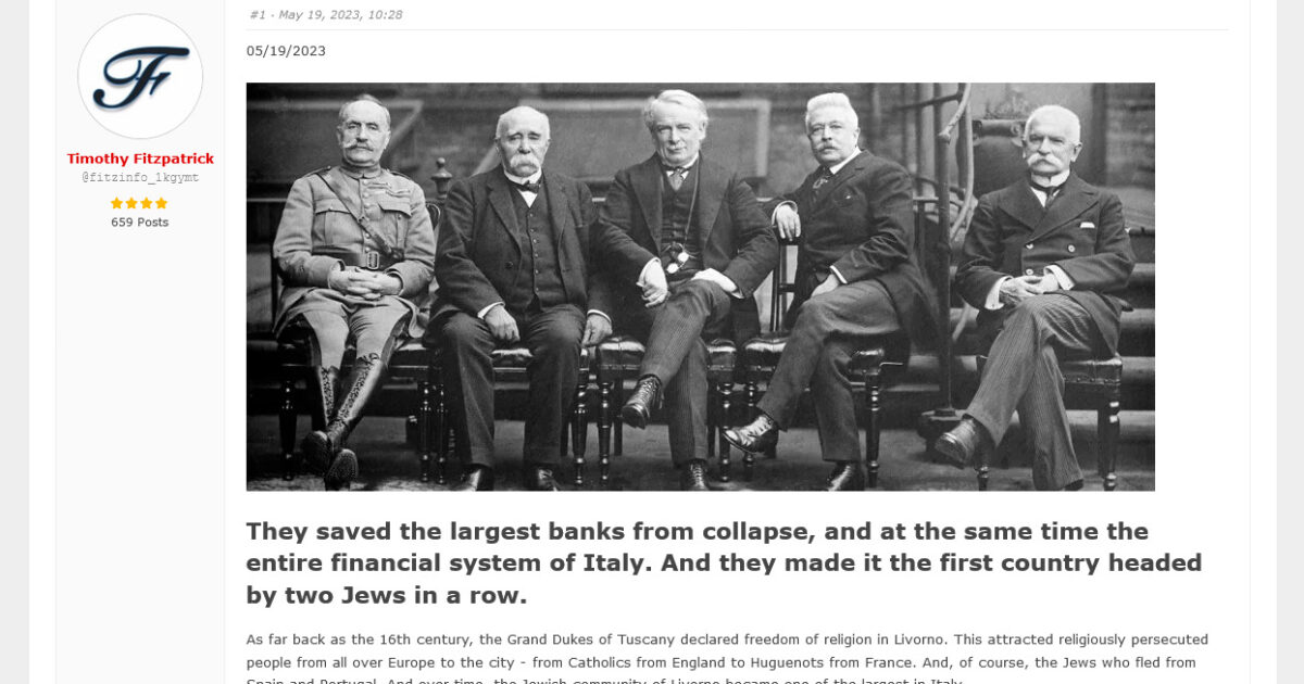 The Jews who ran the masonic Kingdom of Italy | From Rome