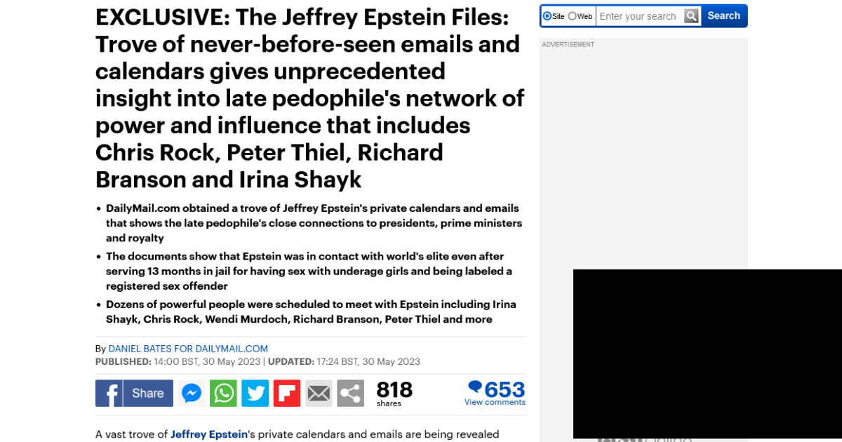 Epstein, alleged CIA Agent and Sex Trafficker, has personal emails and ...