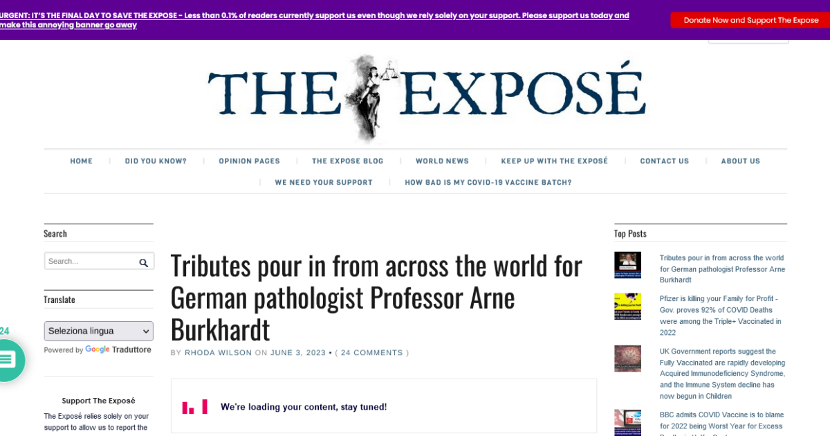 Dr. Arne Burkhardt, pathologist who unmasked the DeathVaxx’s ...