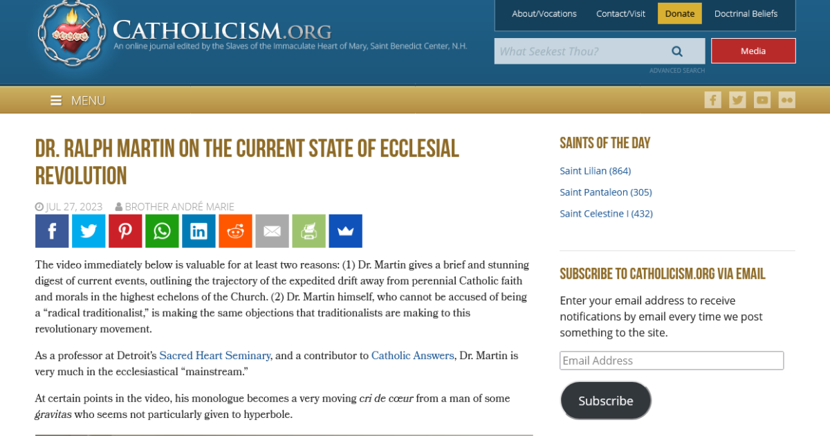 Dr. Ralph Martin calls out the Party of Pedophiles in the Church (2 ...