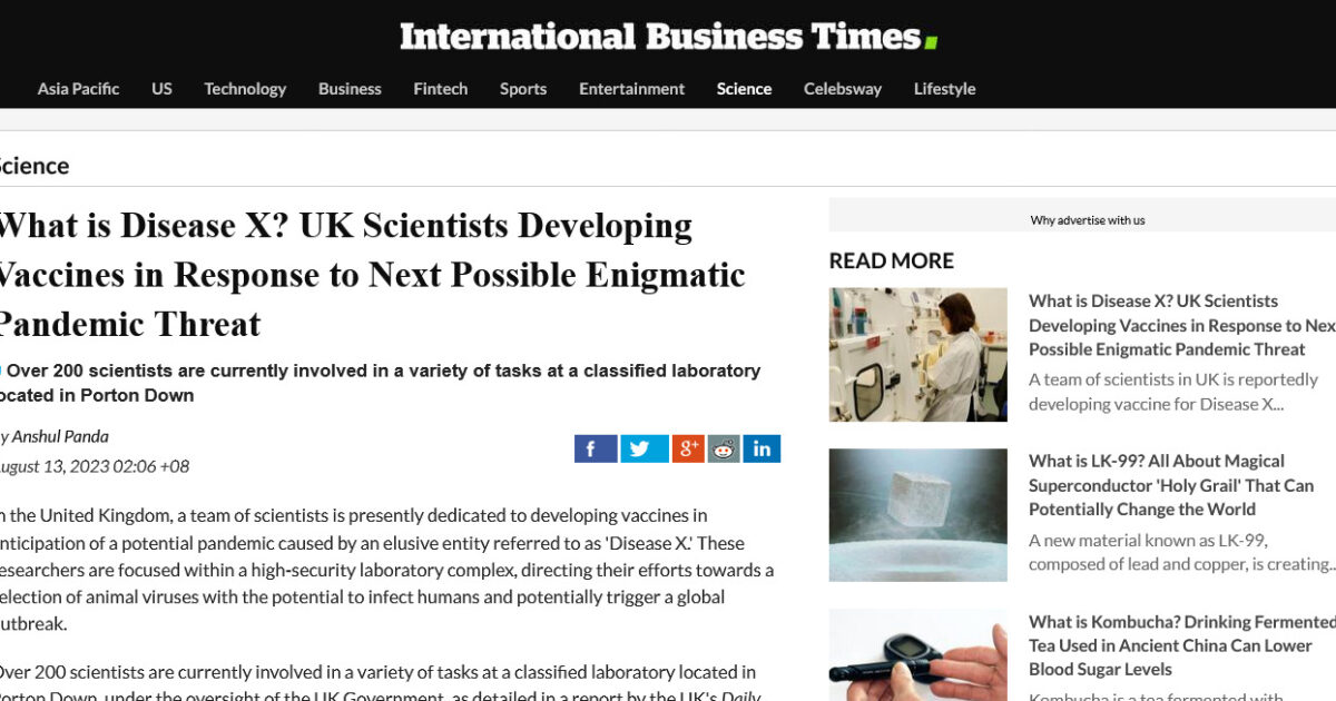 WHO has named the next Pandemic ‘Pathogen’: Virus X | From Rome