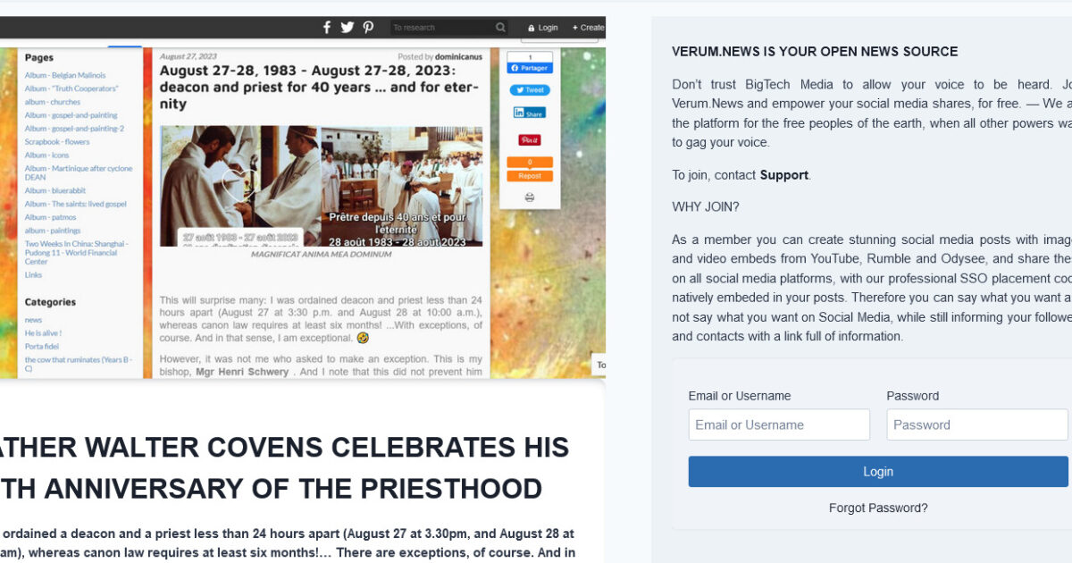 Father Walter Covens celebrates his 40th Anniversary of the Priesthood ...