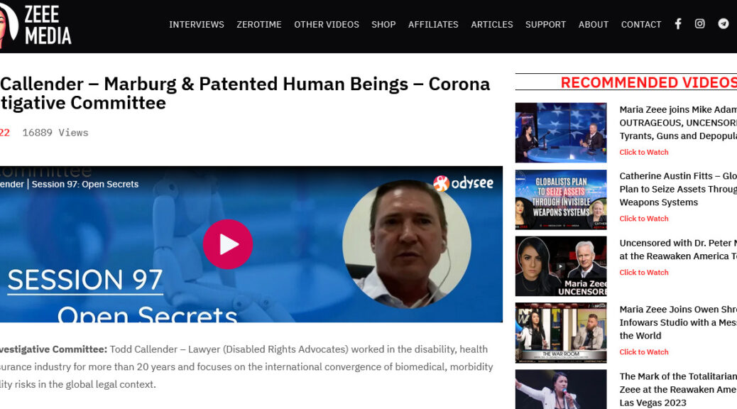 Attorney Todd Callender: The Marburg Plandemic will be released in ...