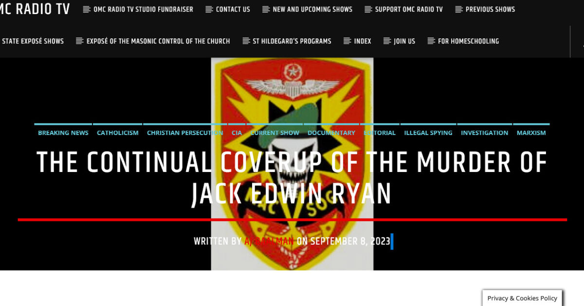 SHOCKING: US DoD erases Jack Ryan from history, after Baalman exposes ...