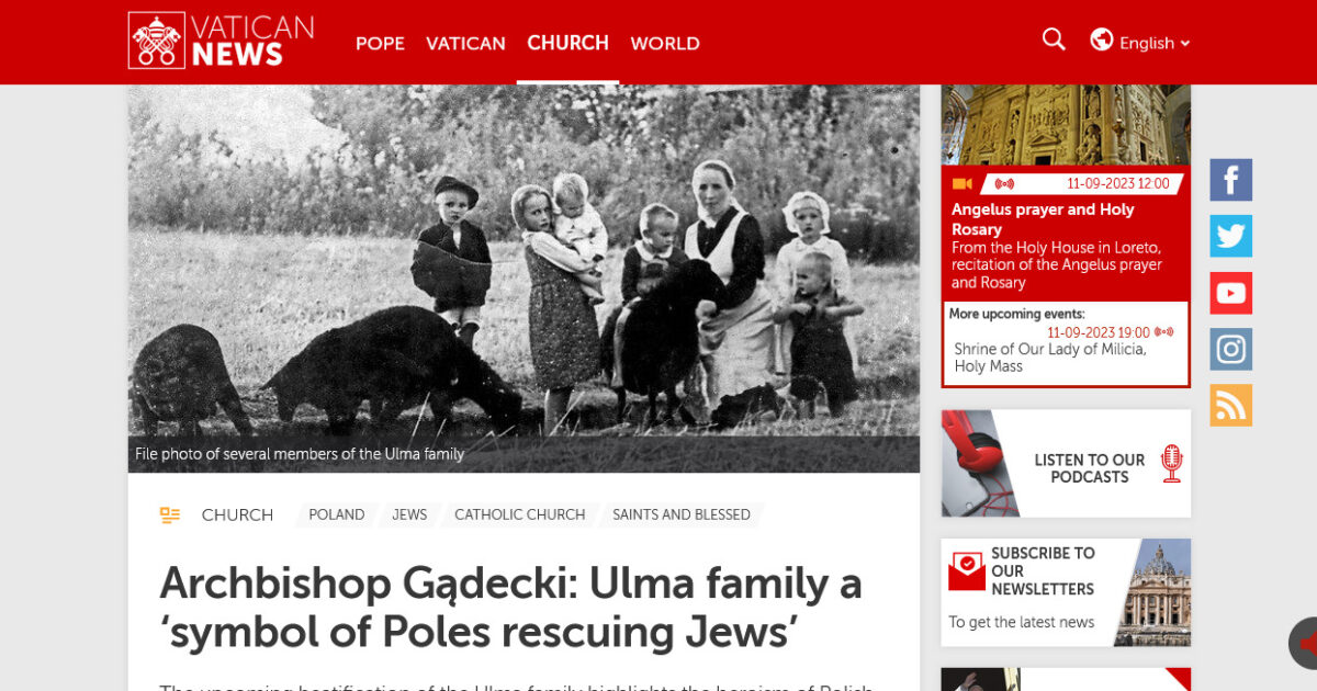 Archbishop Gądecki: Beatification of Ulma Family proclaims true ...