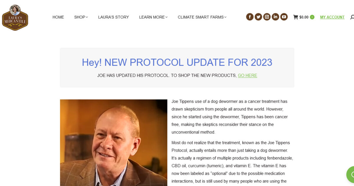 Joe Tippens says his life was saved from Cancer by Fenbendazole ...