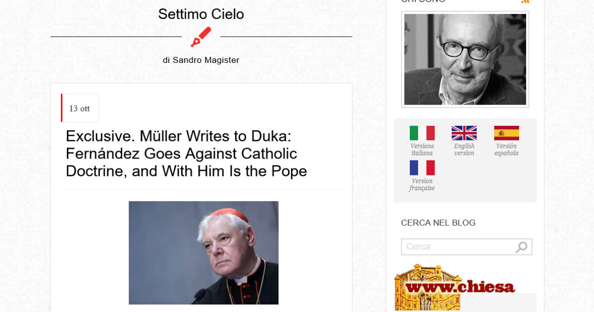 Cardinal Mueller to Cardinal Duka: Fernandez is a heretic, and ...