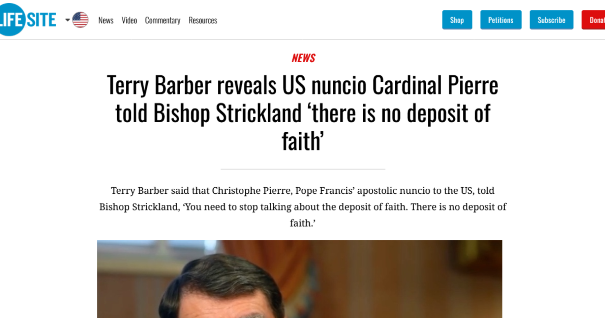 Pope Francis’ old Apostolic Nuncio to the USA denied that there is a ...