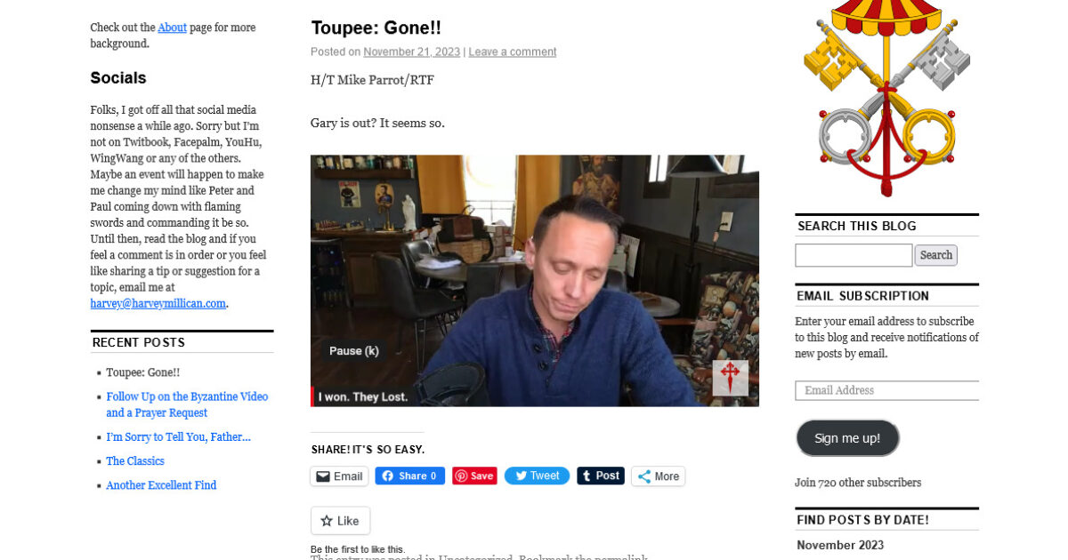 Michael Voris fired by unanimous vote of Board of Directors of Church ...