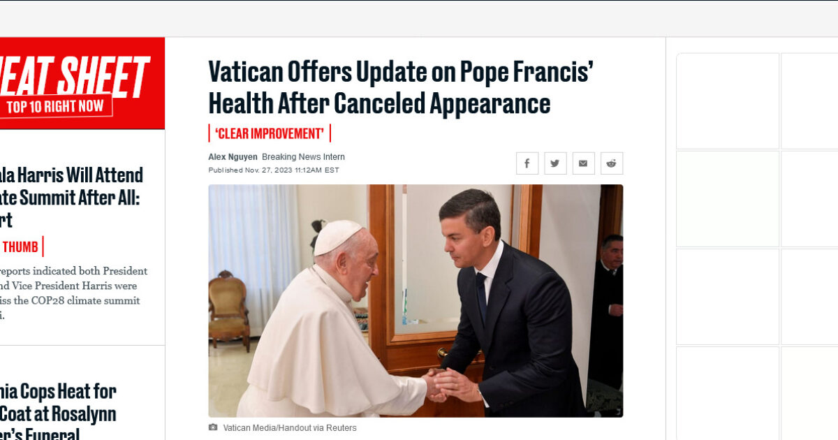 VATICAN: Pope Francis at Wednesday Audience, with flu & severe lung ...