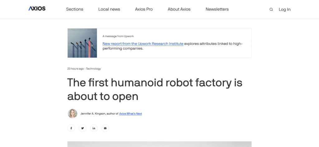USA: First Humanoid Robot Factory to open in Salem, Oregon | From Rome