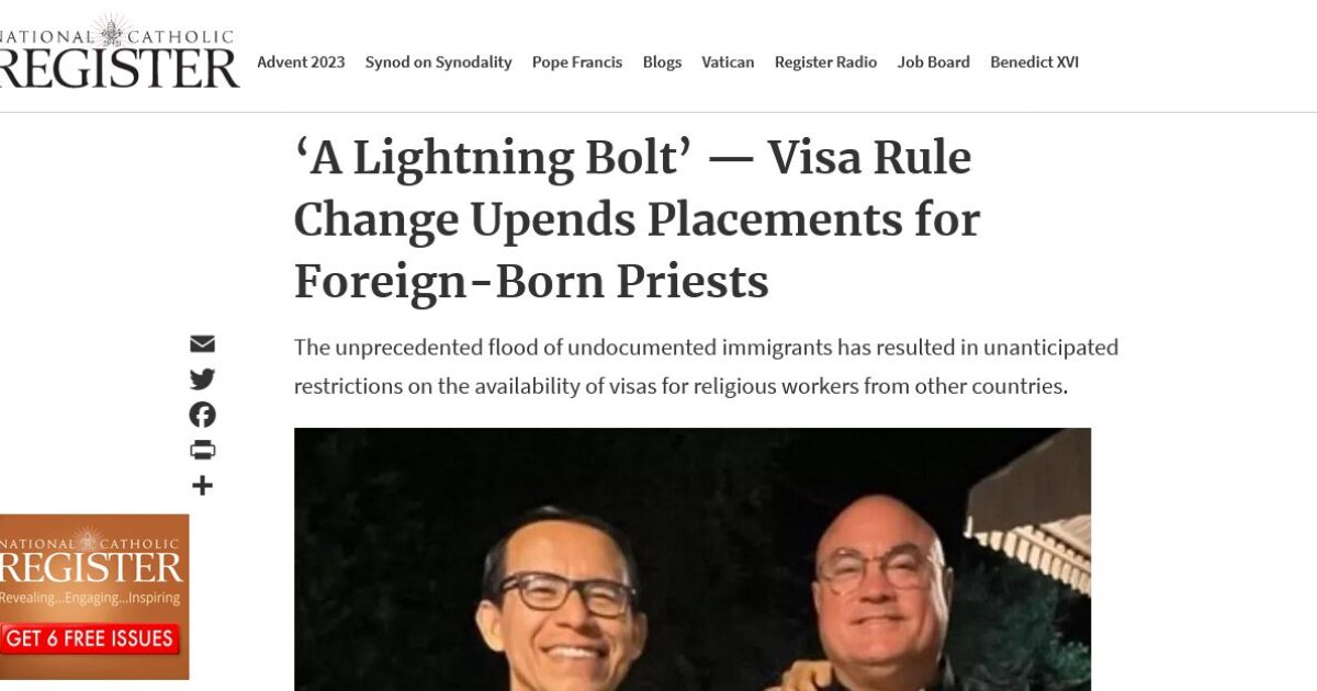 USA: Biden Regime changes Visa Rules for foreign born Catholic Clergy ...