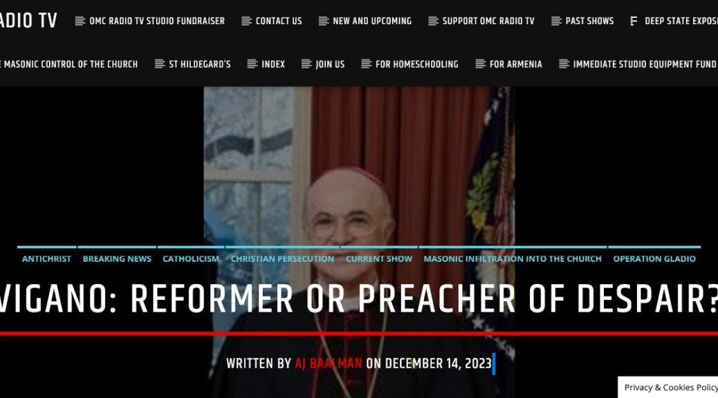 Archbishop Viganò needs to do something more than open a Seminary ...