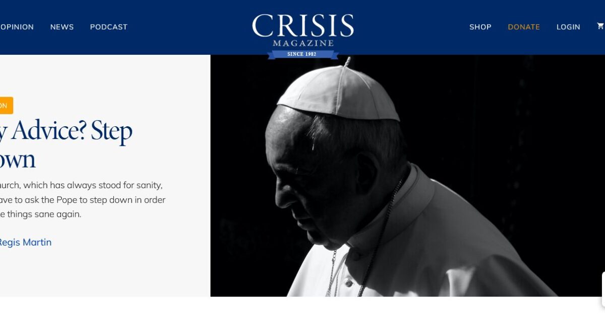 Regis Martin: The Pope should step down | From Rome