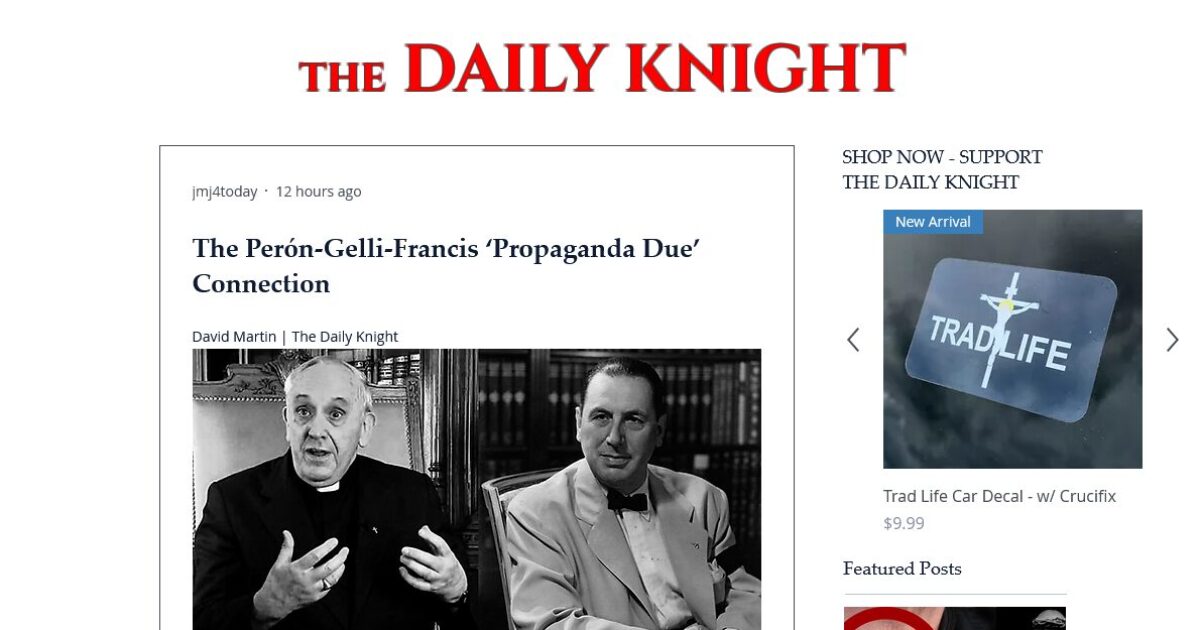 Pope Francis was promoted by Propaganda Due, CIA Backed Masonic Lodge ...