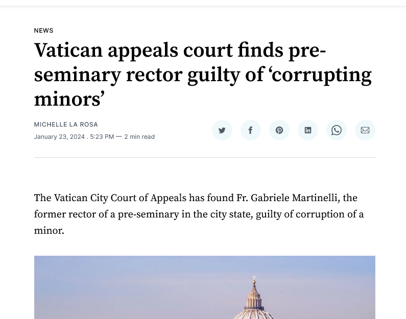 VATICAN Appeals court gives Pedophile Seminary Rector rap on the wrist ...