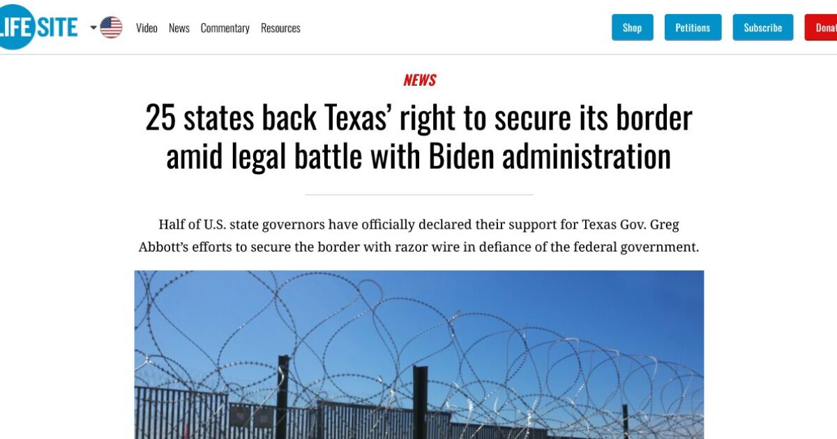 USA: 25 States back TEXAS’ declaration of its constitutional right to ...