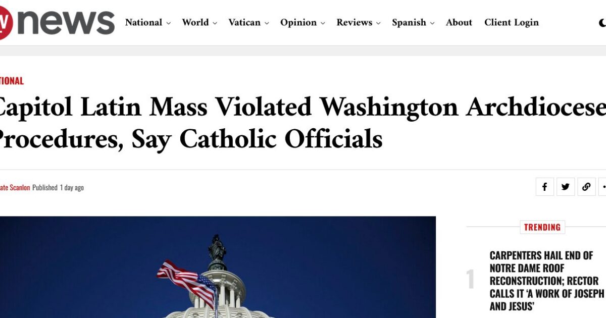 USA: Archbishop of nation’s capital asserts jurisdiction over Capitol ...