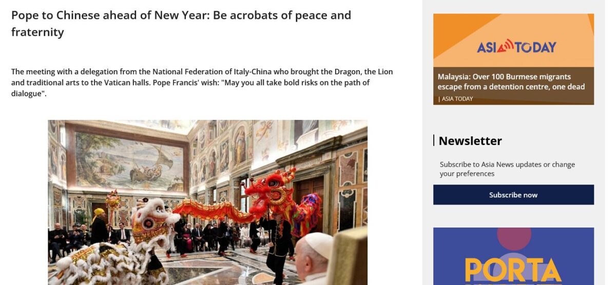 VATICAN: Pope Francis invites Chinese Dragon Dancers to entertain him ...