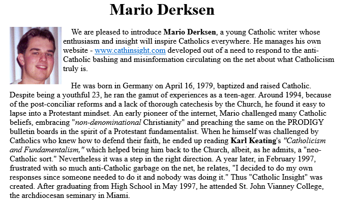 Mario Derksen, NovusOrdoWatch.org publisher is a German National ...