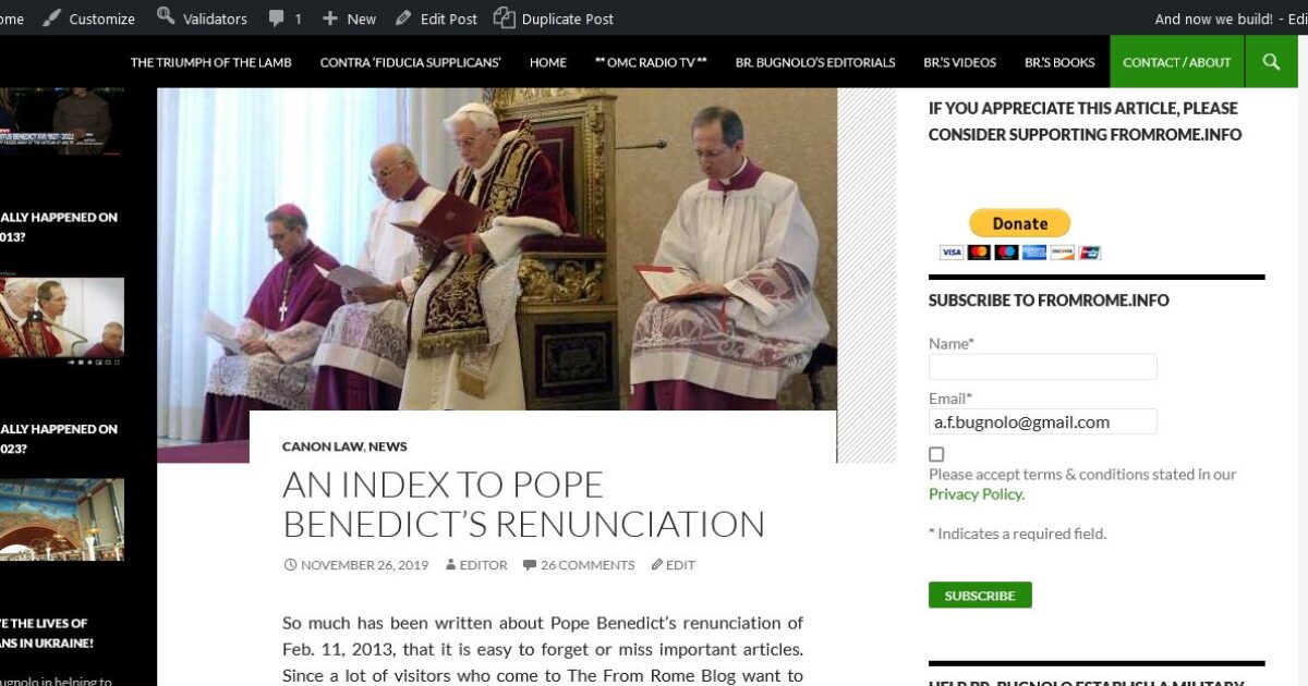 A Meditation for the 11th Anniversary of Pope Benedict XVI’s ...