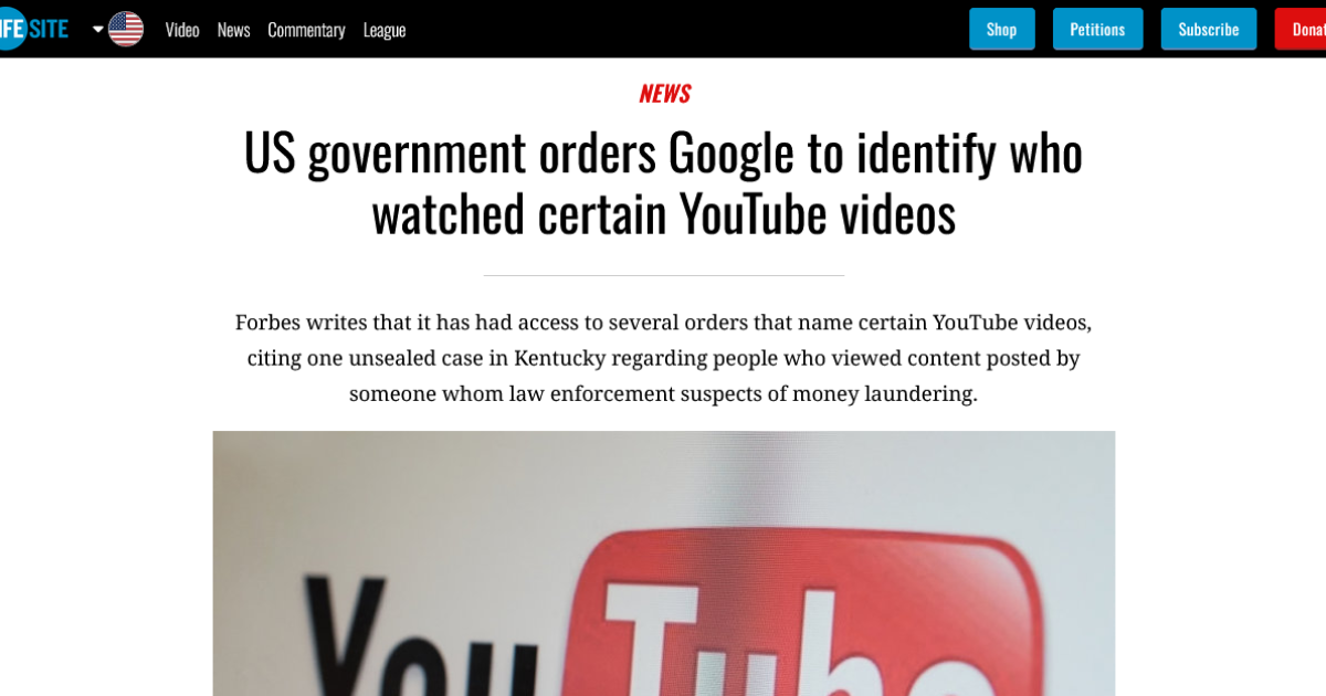 USA: Google admits US Govt. regularly asks for identities of YouTube ...