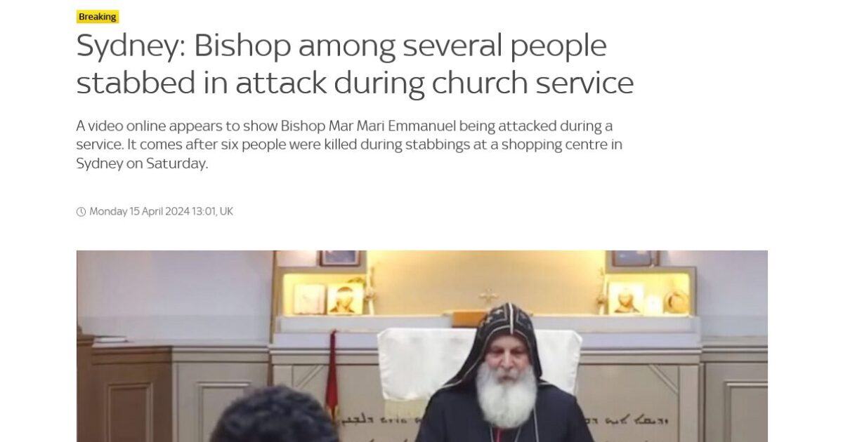 AUSTRALIA: Bishop Mar Mari stabbed during the Divine Liturgy by Islamic ...