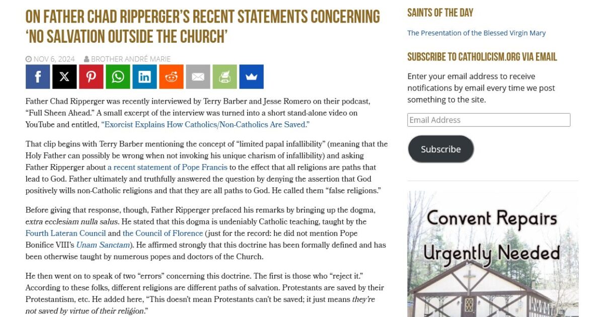 How Fr. Ripperger has been misrepresenting Catholic Doctrine on ...