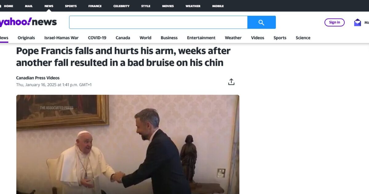 VATICAN: Pope Francis falls down, injures arm | From Rome
