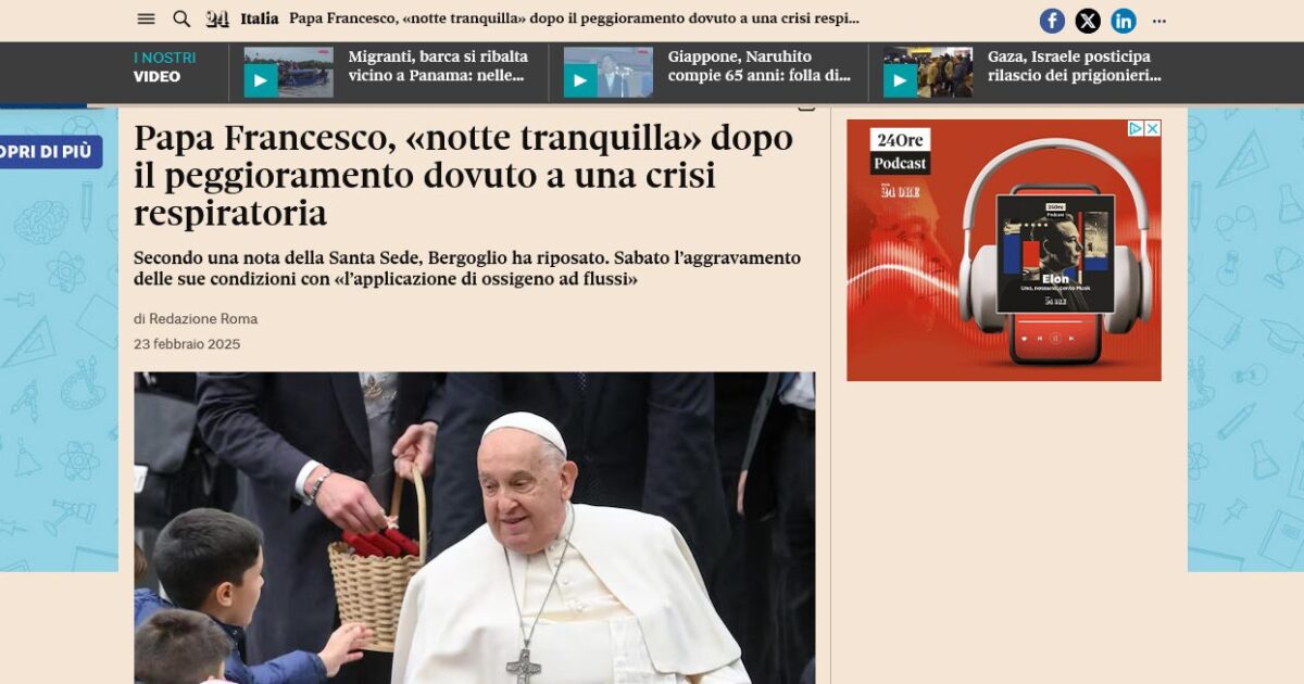 RAI News Live Video from Gemelli Hospital, Rome | From Rome