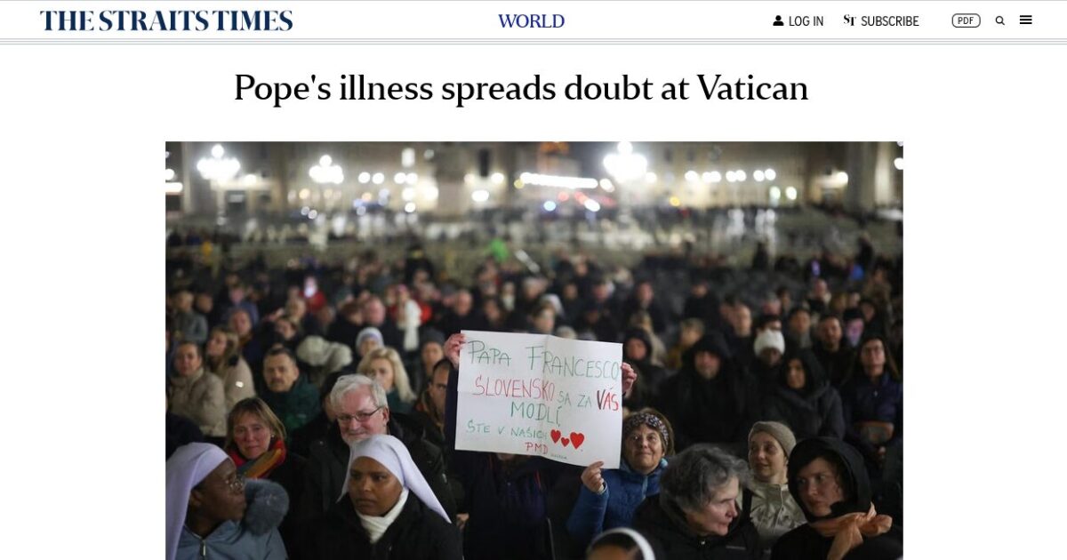 Globalists in panic at possibility of Pope Francis’ death or abdication ...