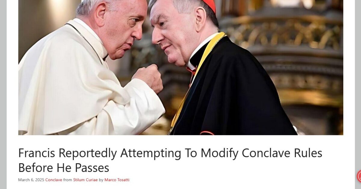 Mascarucci: The rumors Pope Francis will change Conclave rules are not ...