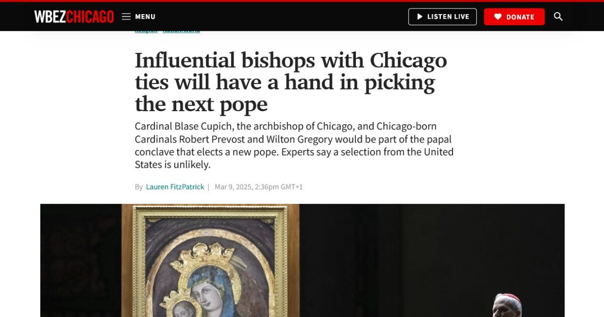How the Lavender Mafia from Chicago will influence the next Papal ...