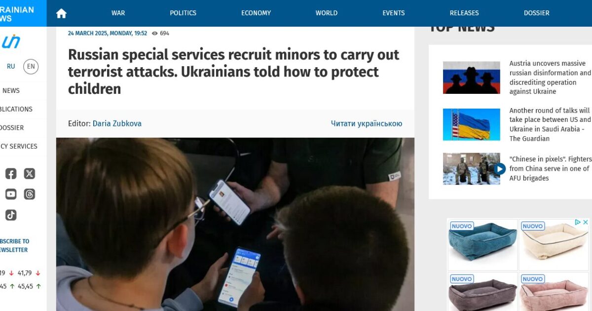 Russian Special Services seeks to recruit Children on Internet for ...