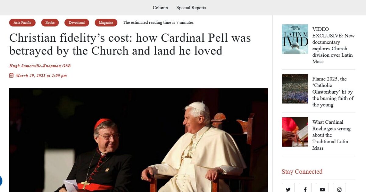 Cardinal Pell & the cost of Fidelity to Christ | From Rome