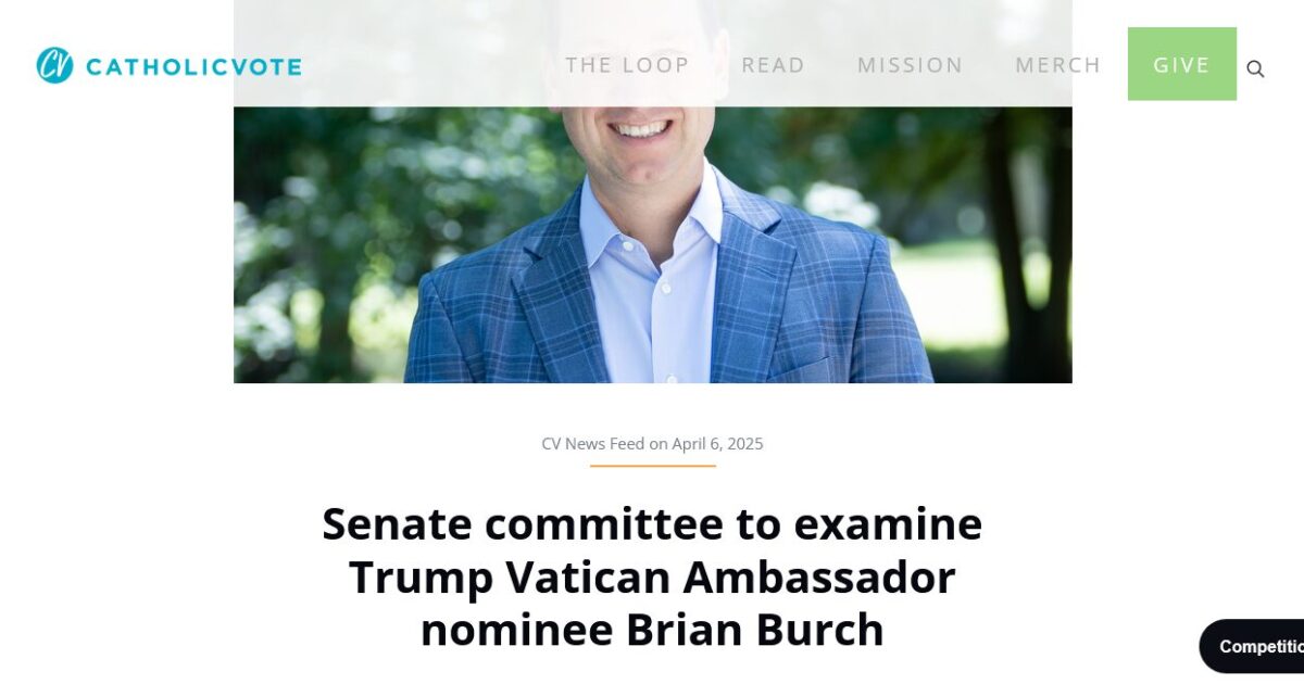 Catholic Vote describes co-founder, Ambassadorial Nominee as anti ...