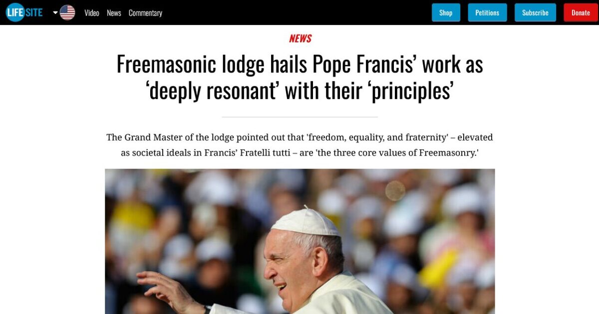 Head of Italian Freemasonry hails Pope Francis’ in death | From Rome